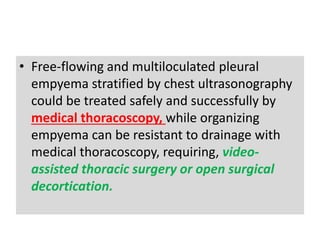 Role of medical thoracoscopy in treatment of parapneumonic | PPTX