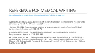 Role of medical writers | PPTX