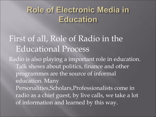 Role of media in education | PPT