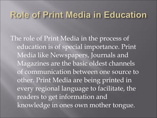 Role of media in education | PPT