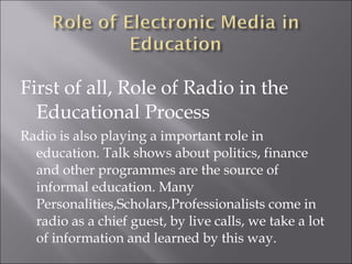 Role Of Medi In Education | PPT
