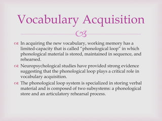 Role of memory in language learning | PPTX