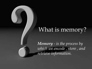 Role of memory in language learning | PPTX
