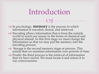 Role of memory in language learning | PPTX