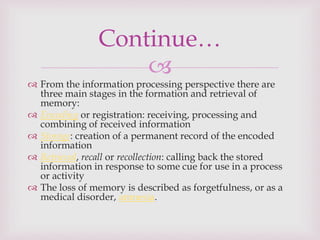 Role of memory in language learning | PPTX