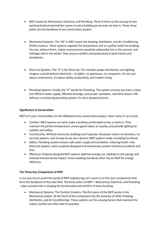 ROLE OF MEP IN BUILDING CONSTRUCTION.docx | Civil Engineering Industry ...