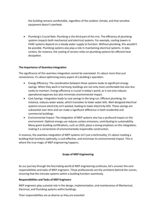 ROLE OF MEP IN BUILDING CONSTRUCTION.docx | Civil Engineering Industry ...
