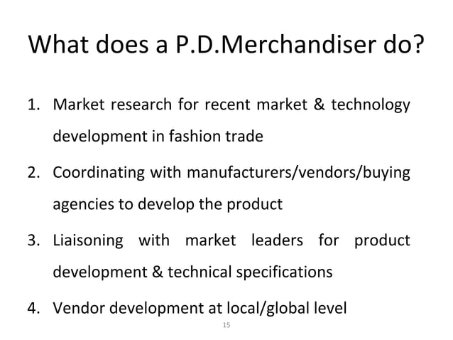 Role of merch. in pd process | PPT