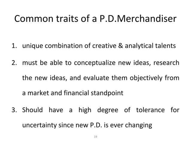 Role of merch. in pd process | PPT