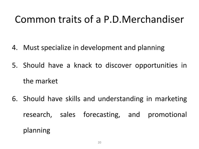 Role of merch. in pd process | PPT