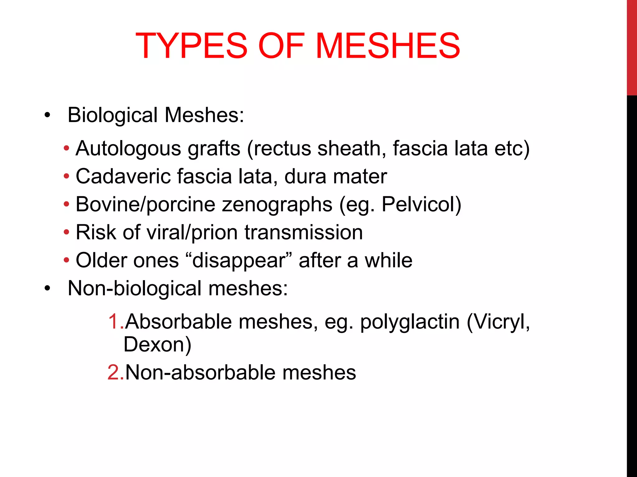 Role of mesh at current practice in urogynae | PDF