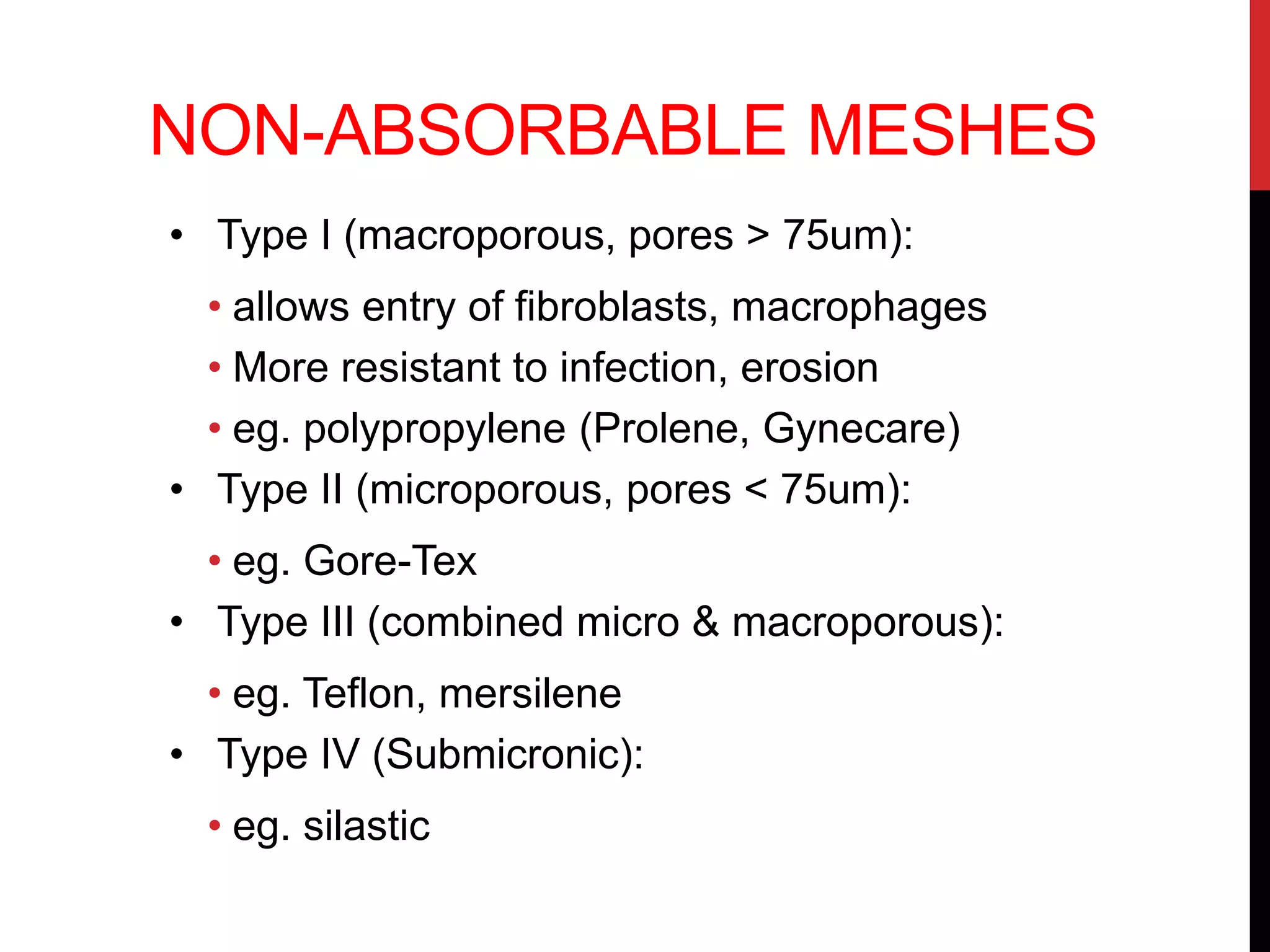 Role of mesh at current practice in urogynae | PDF