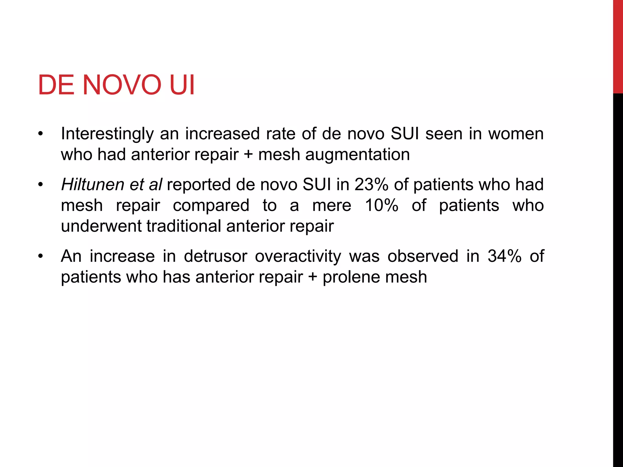 Role of mesh at current practice in urogynae | PDF