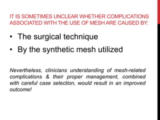 Role of mesh at current practice in urogynae | PDF
