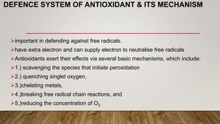 Role of metal based anti oxidants in our body | PPTX
