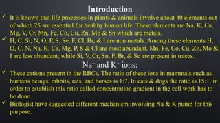Role of Metal ions in Biolog System organic chemistry | PPTX