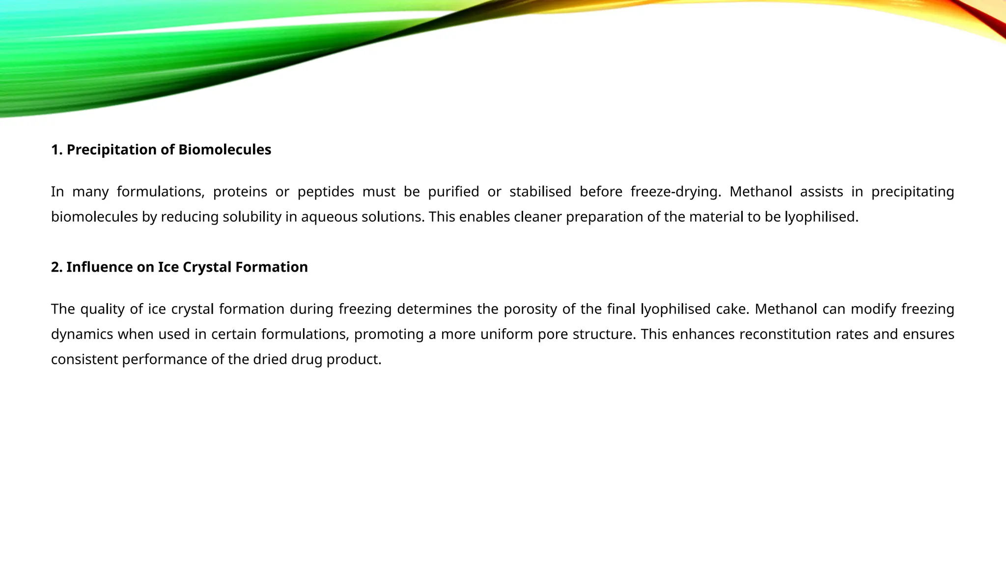 Understanding Methanol’s Impact on Freeze-Drying Processes | PPTX