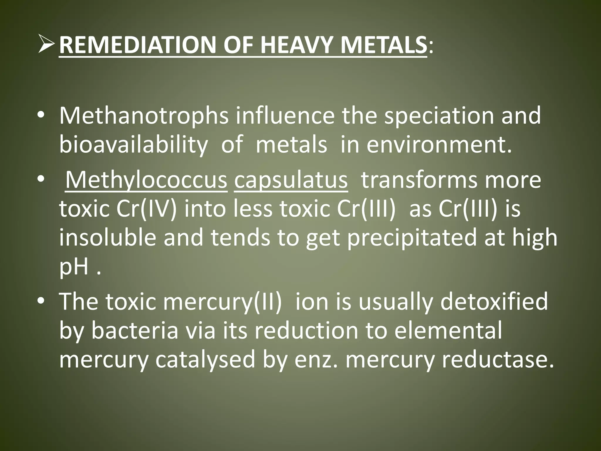 Role of methanotrophs in ecosystem | PPTX