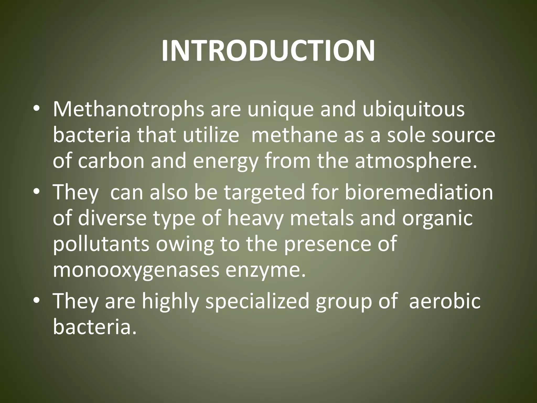 Role of methanotrophs in ecosystem | PPTX