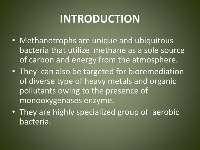 Role Of Methanotrophs In Ecosystem Pptx Chemistry Science