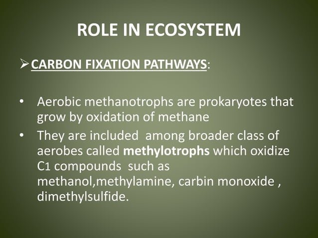 Role of methanotrophs in ecosystem | PPTX | Chemistry | Science