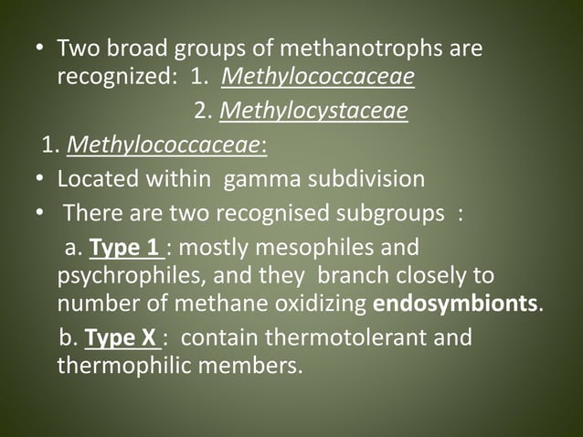 Role of methanotrophs in ecosystem | PPTX | Chemistry | Science