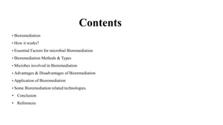 Role of microbes in bioremediation | PPTX