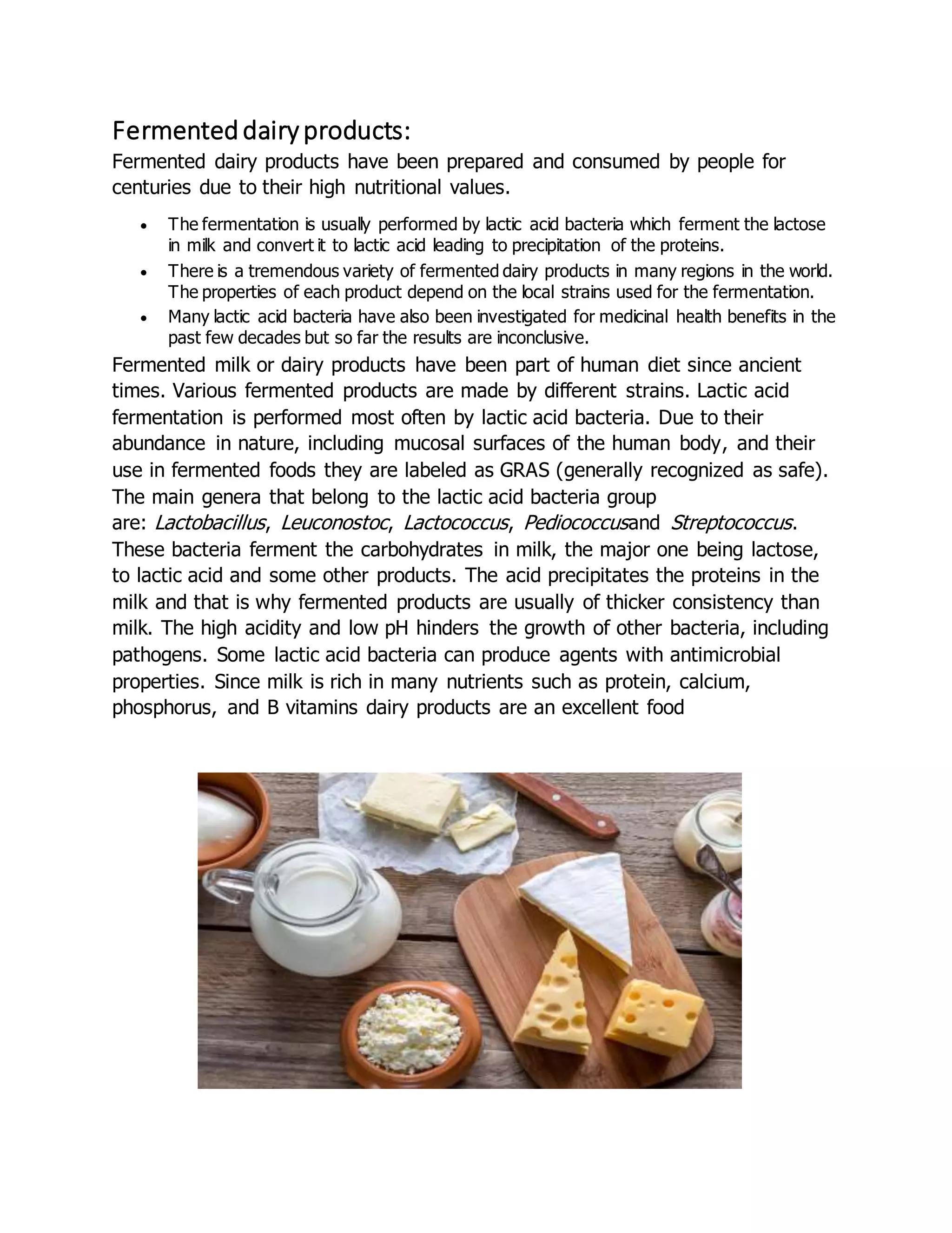 Role of microbes in dairy industry | DOCX | Chemistry | Science