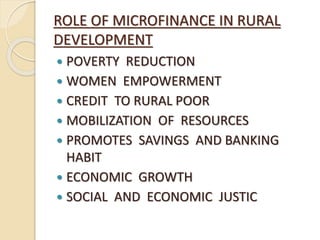Role of micro finance in rural development | PPTX