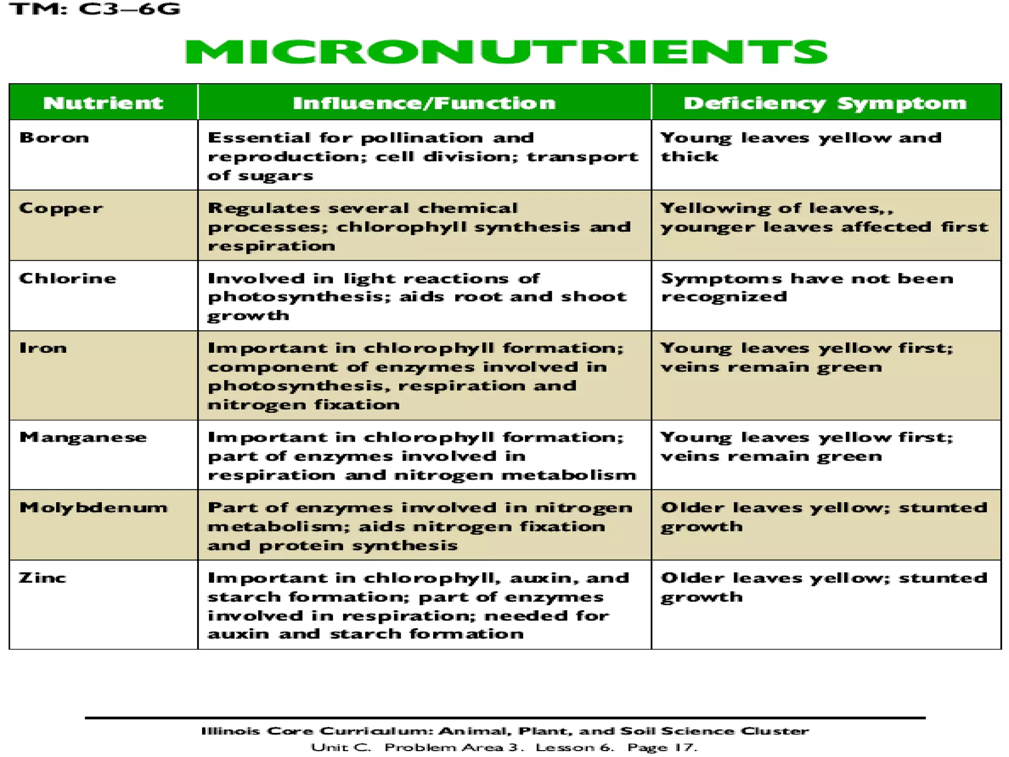 Role of micronutrient in crops | PPT
