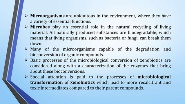 Role of microorganisms in Biodegradation of Organic Waste | PPTX