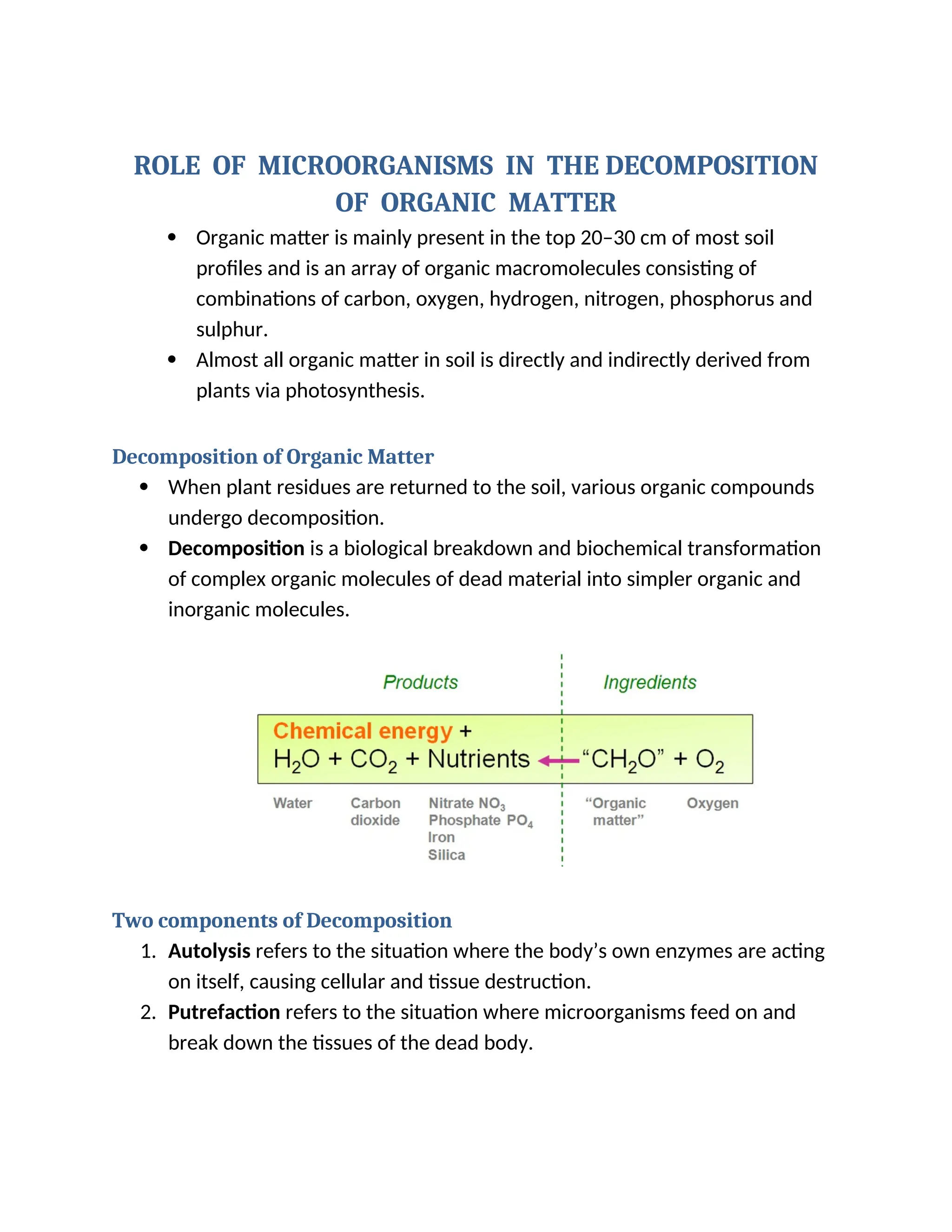 ROLE OF MICROORGANISMS IN THE DECOMPOSITION OF ORGANIC MATTER.docx