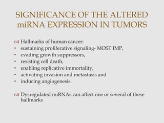 Role of micro rna in oncogenesis | PPT
