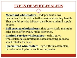 Role of middleme and inventory | PPT
