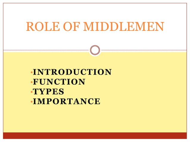 Role of middleme and inventory | PPT