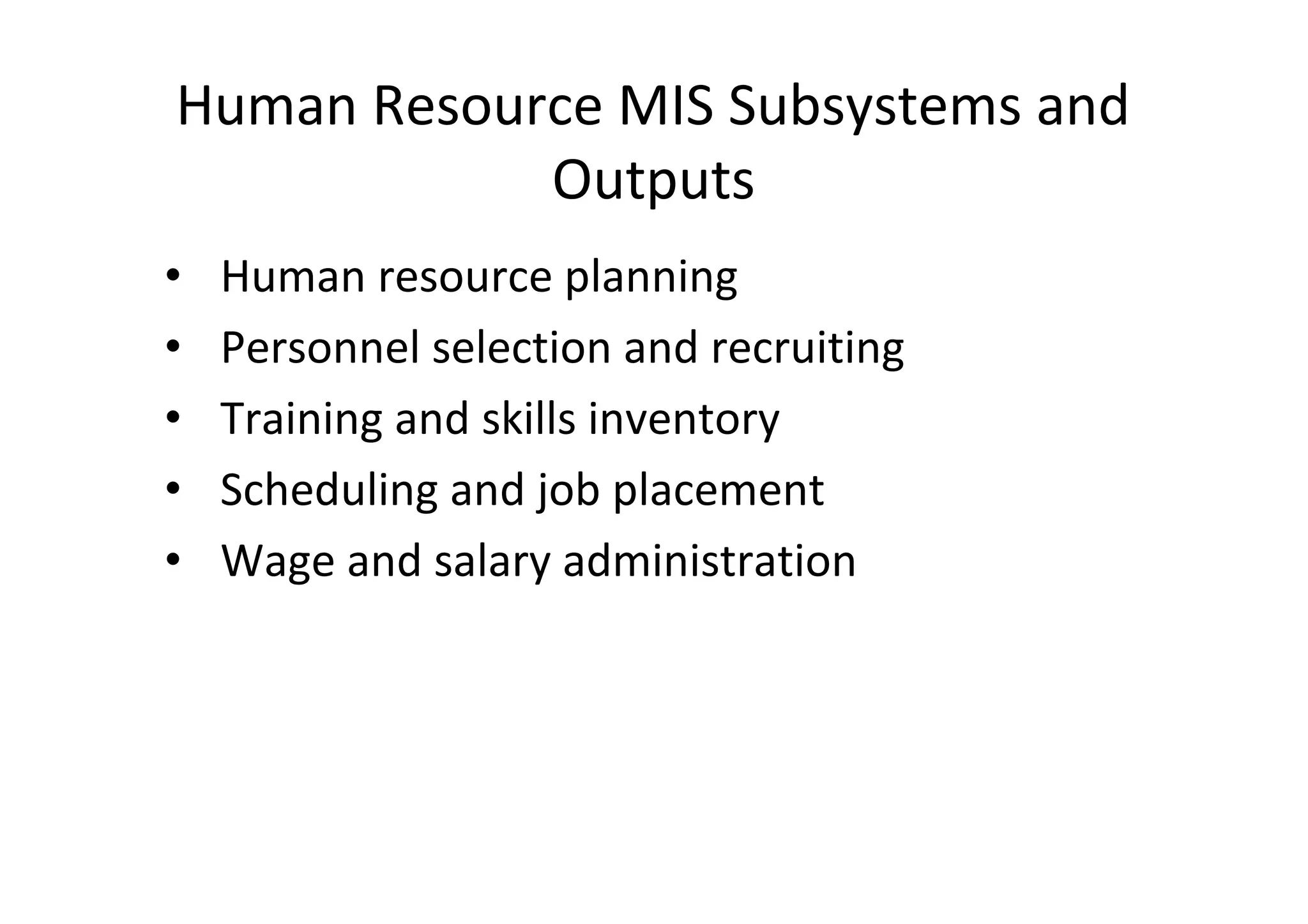 Role of mis in functional areas | PDF