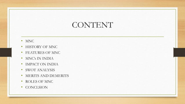 Role of mnc’s in india | PPTX