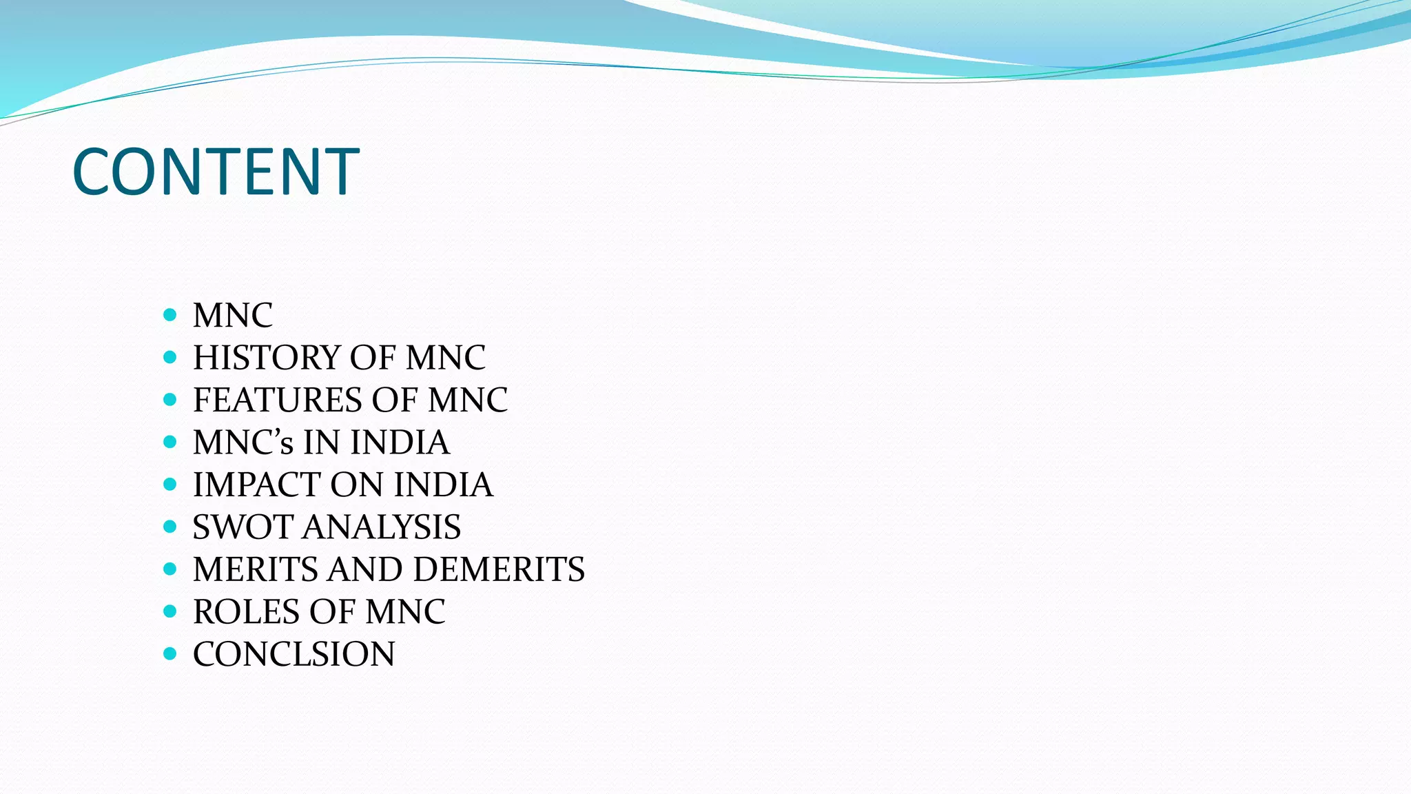Role of mnc's in india | PPTX