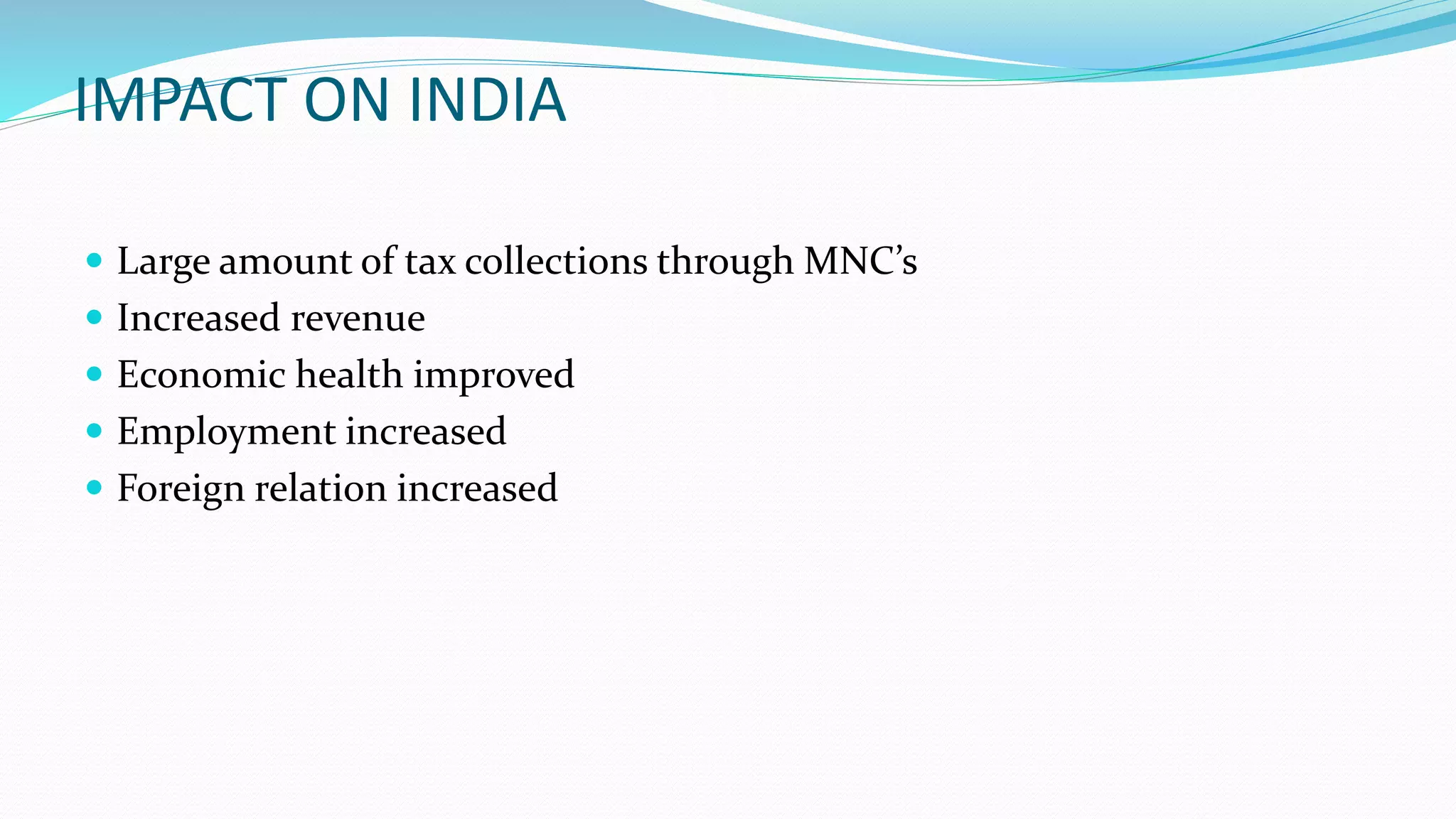 Role of mnc's in india | PPTX