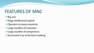 Role of mnc's in india | PPTX