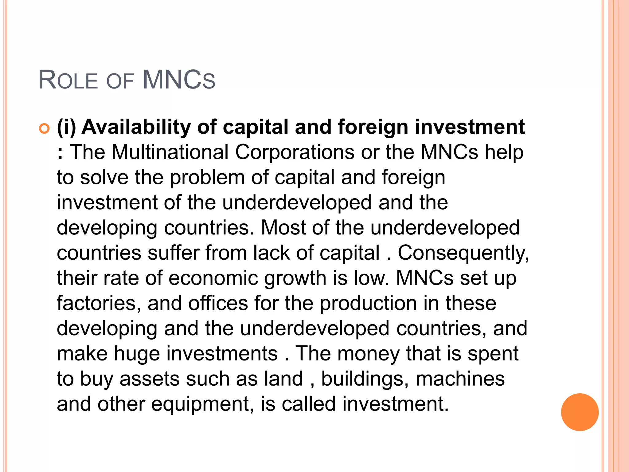 Role of MNC in india | PPTX