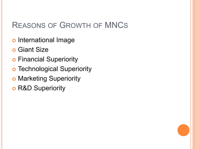 Role of MNC in india | PPTX | Large Business | Business