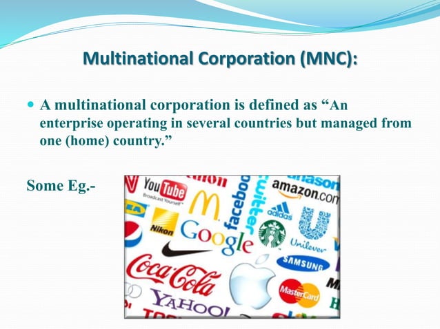 Role of mnc’s in international marketing