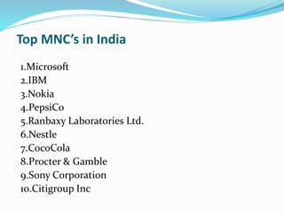 Role of mnc’s in international marketing | PPT