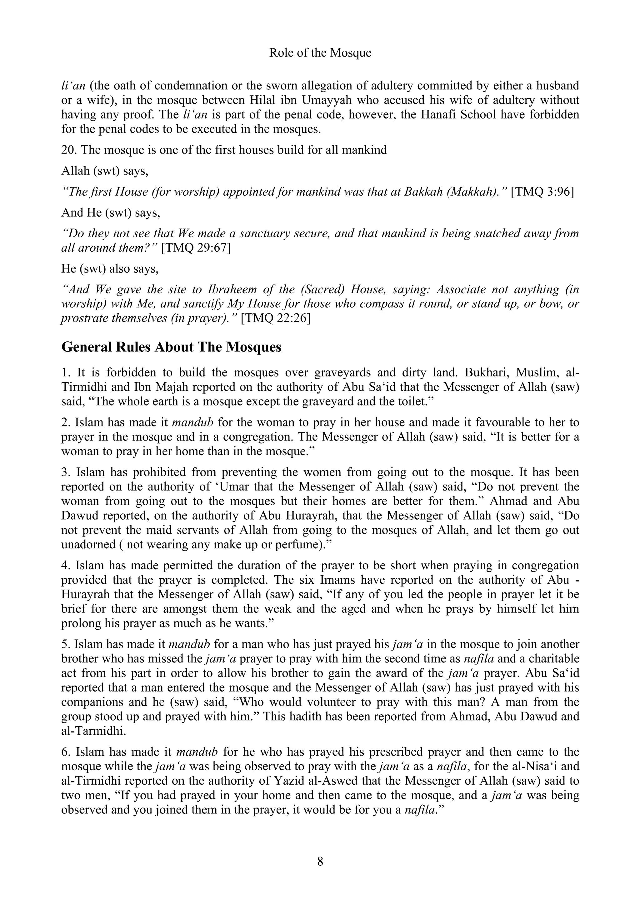 The Role of The Mosque | PDF