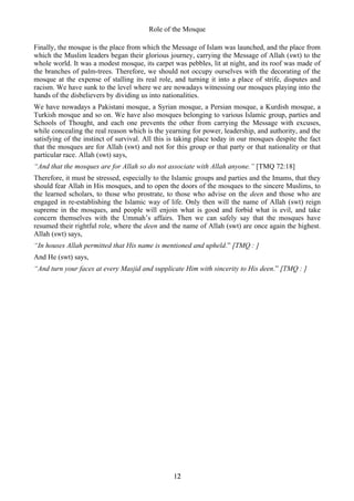 The Role of The Mosque | PDF