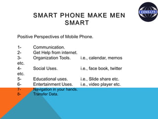Role of mobile phone in life | PPTX
