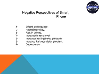 Role of mobile phone in life | PPTX