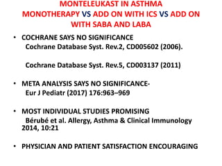 Role of monteleukast in pediatric asthma | PPTX | Lung and Respiratory ...