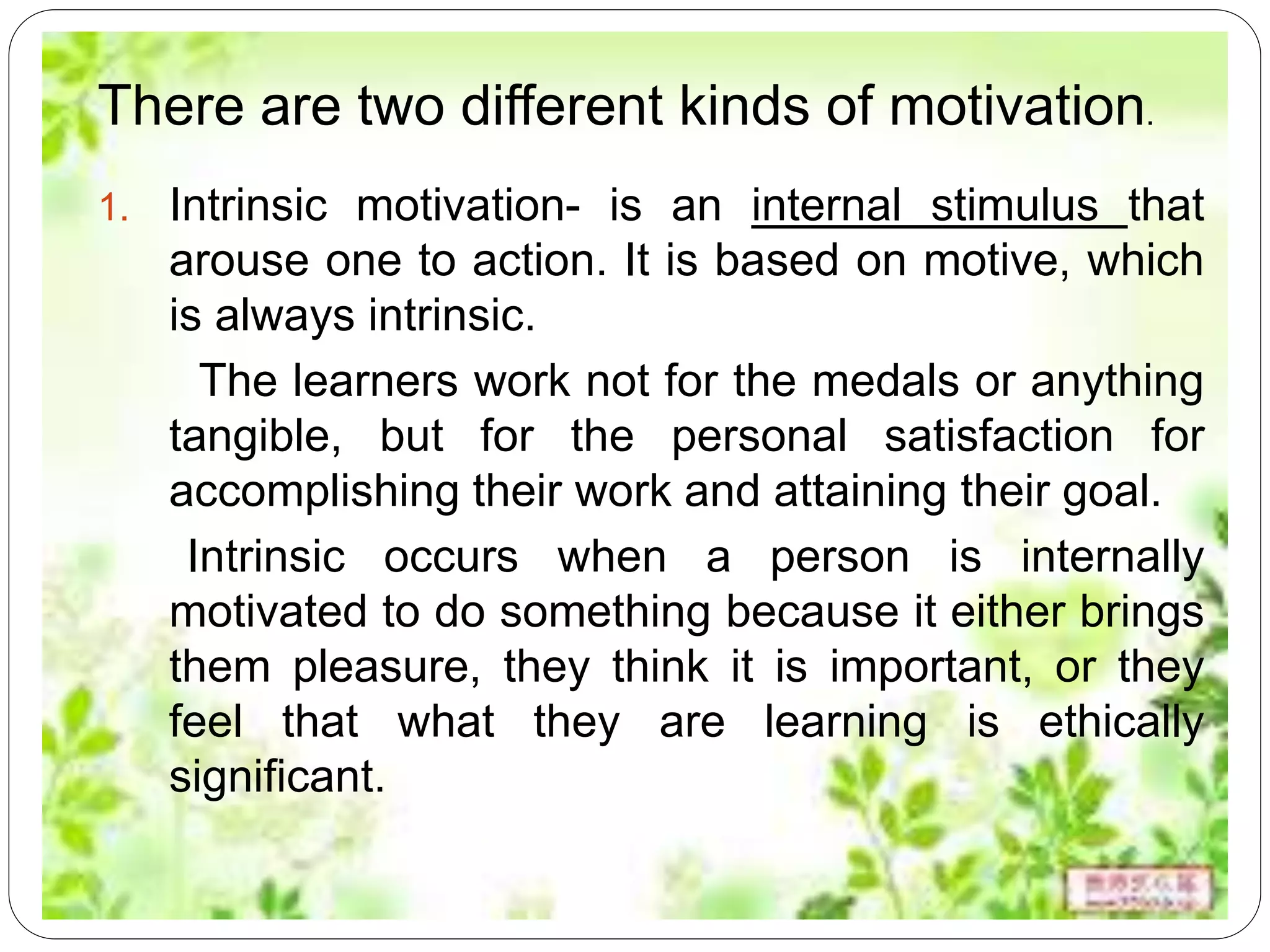 Role of motivation | PPTX